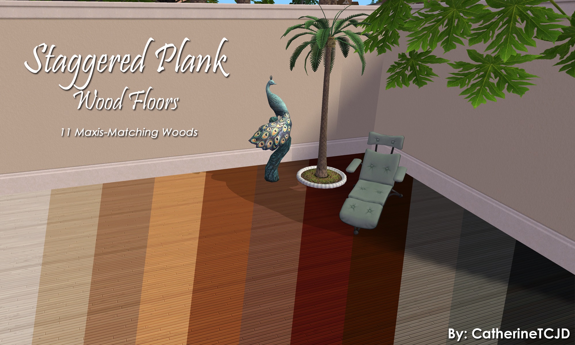 Mod The Sims - Staggered Plank Wood Floors ~ in 11 Maxis Matching Wood ...