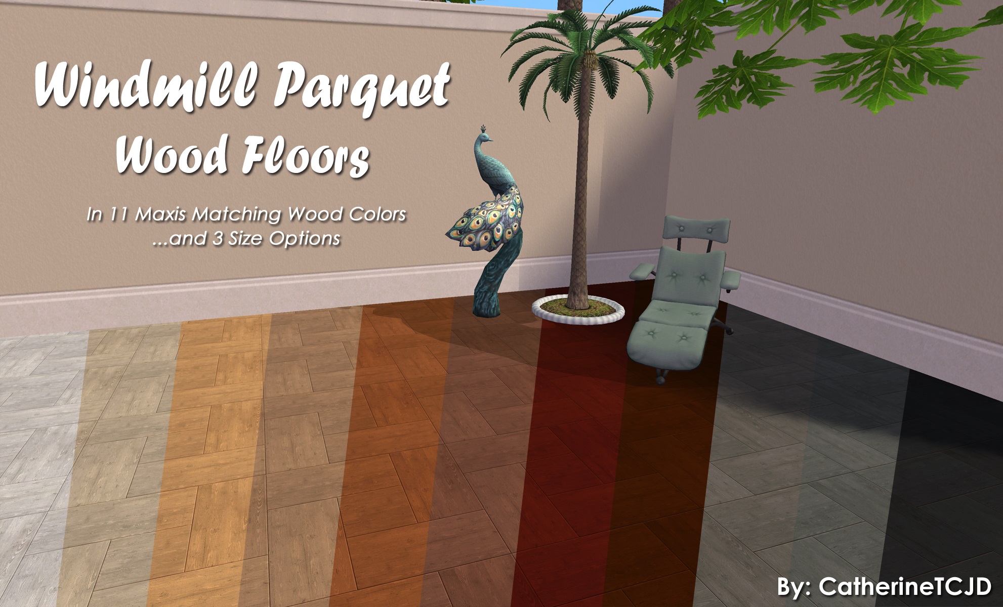 Mod The Sims - Windmill Parquet Floors ~ in 11 Maxis Matching Woods and ...