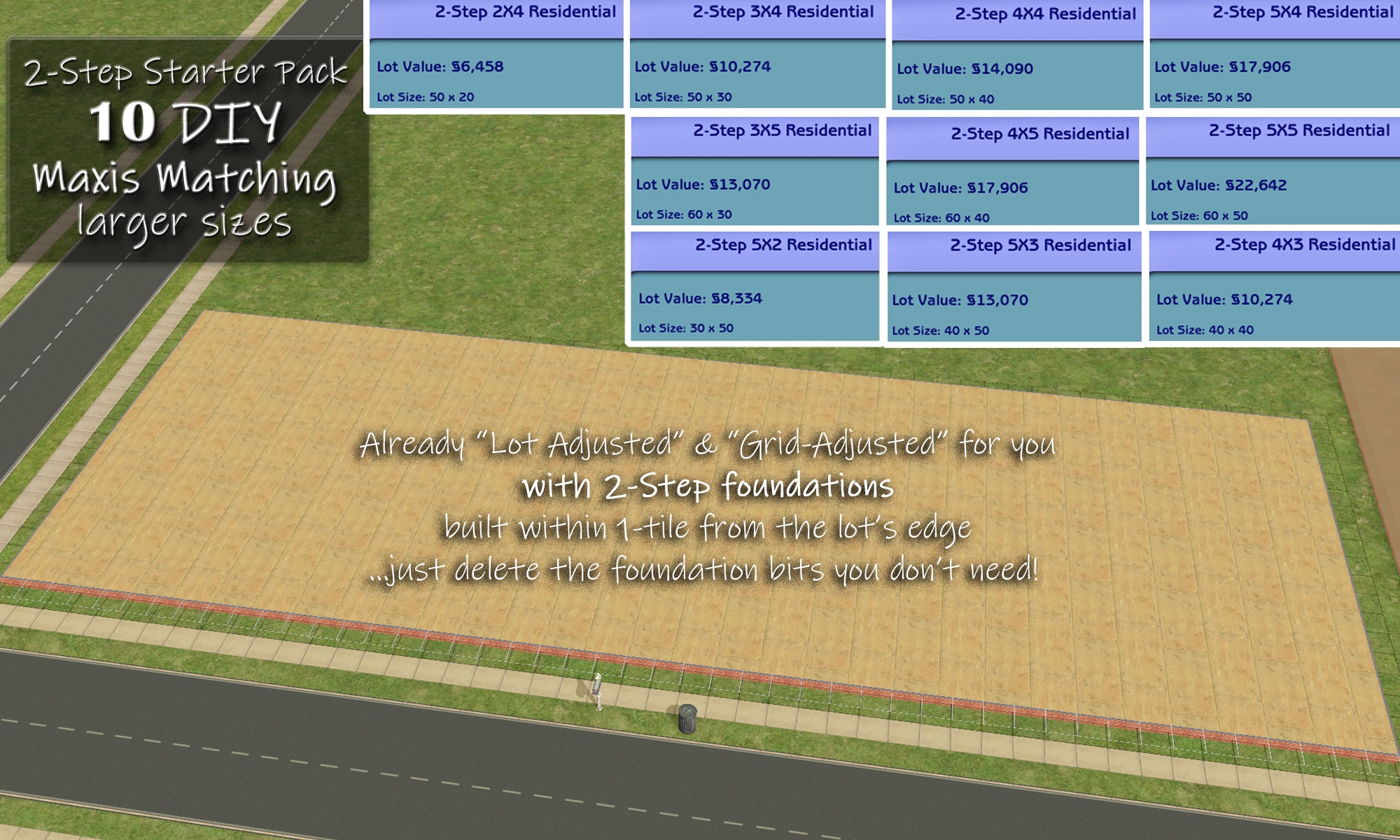 Mod The Sims - 2-Step Foundation DIY Starter Pack ~ 10 Larger Maxis ...