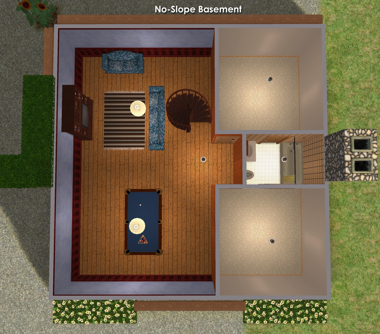 Mod The Sims - Two Small EXAMPLE lots, using the No-Slope Basement ...