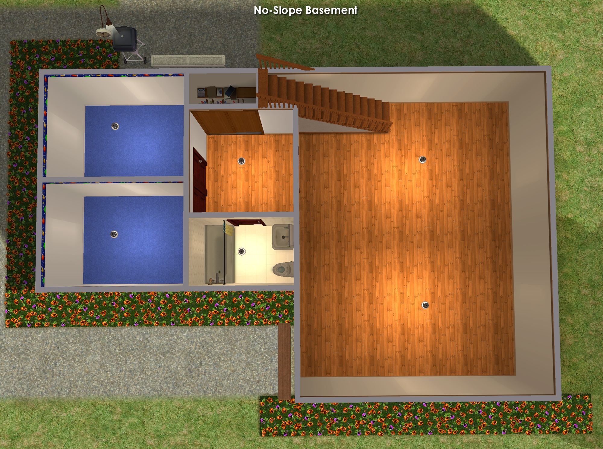 Mod The Sims - Two Medium EXAMPLE lots, using the No-Slope Basement ...