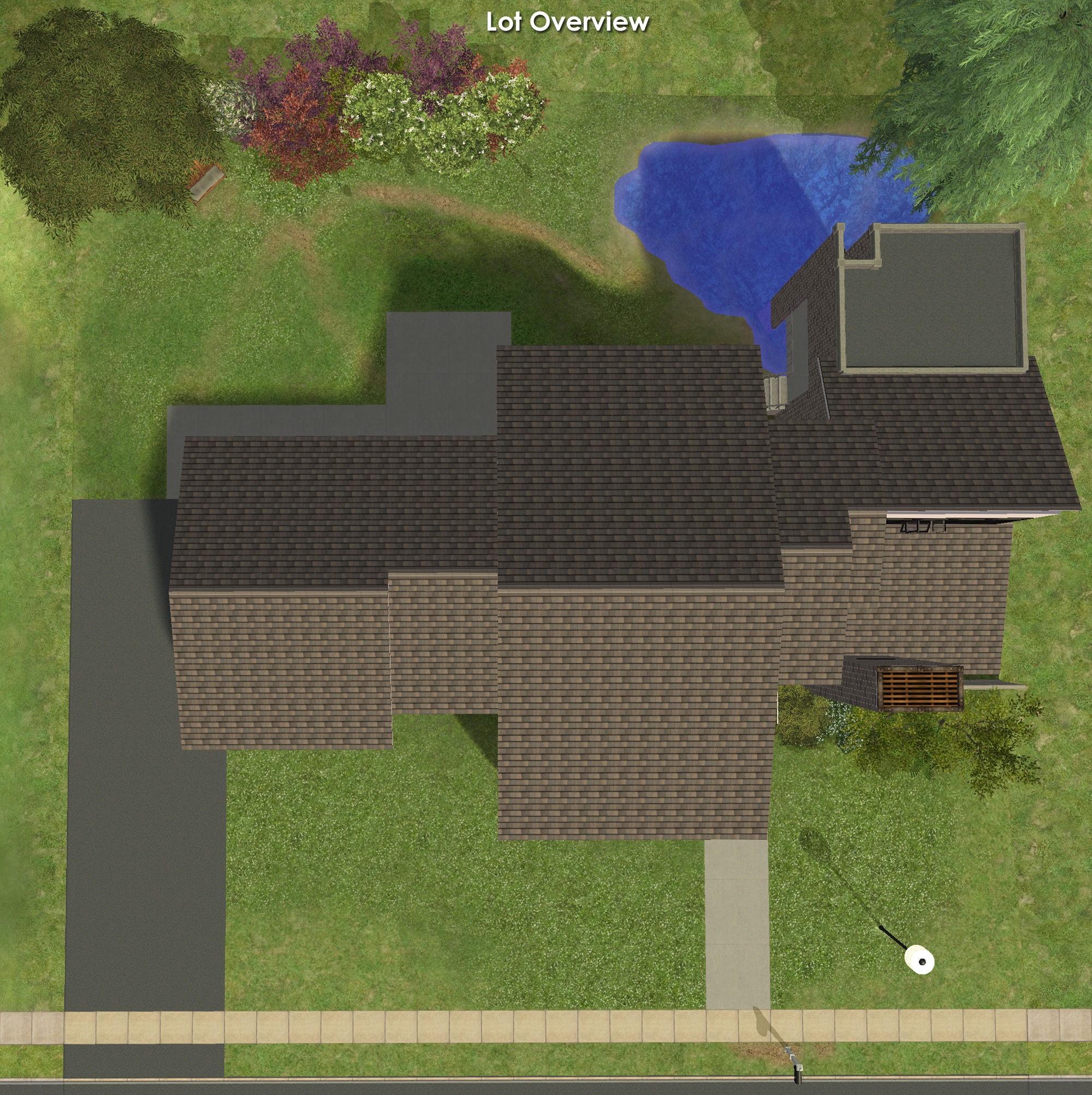Mod The Sims - Spacious Contemporary: 3B/3B/Garage with a pond - SLOPED lot