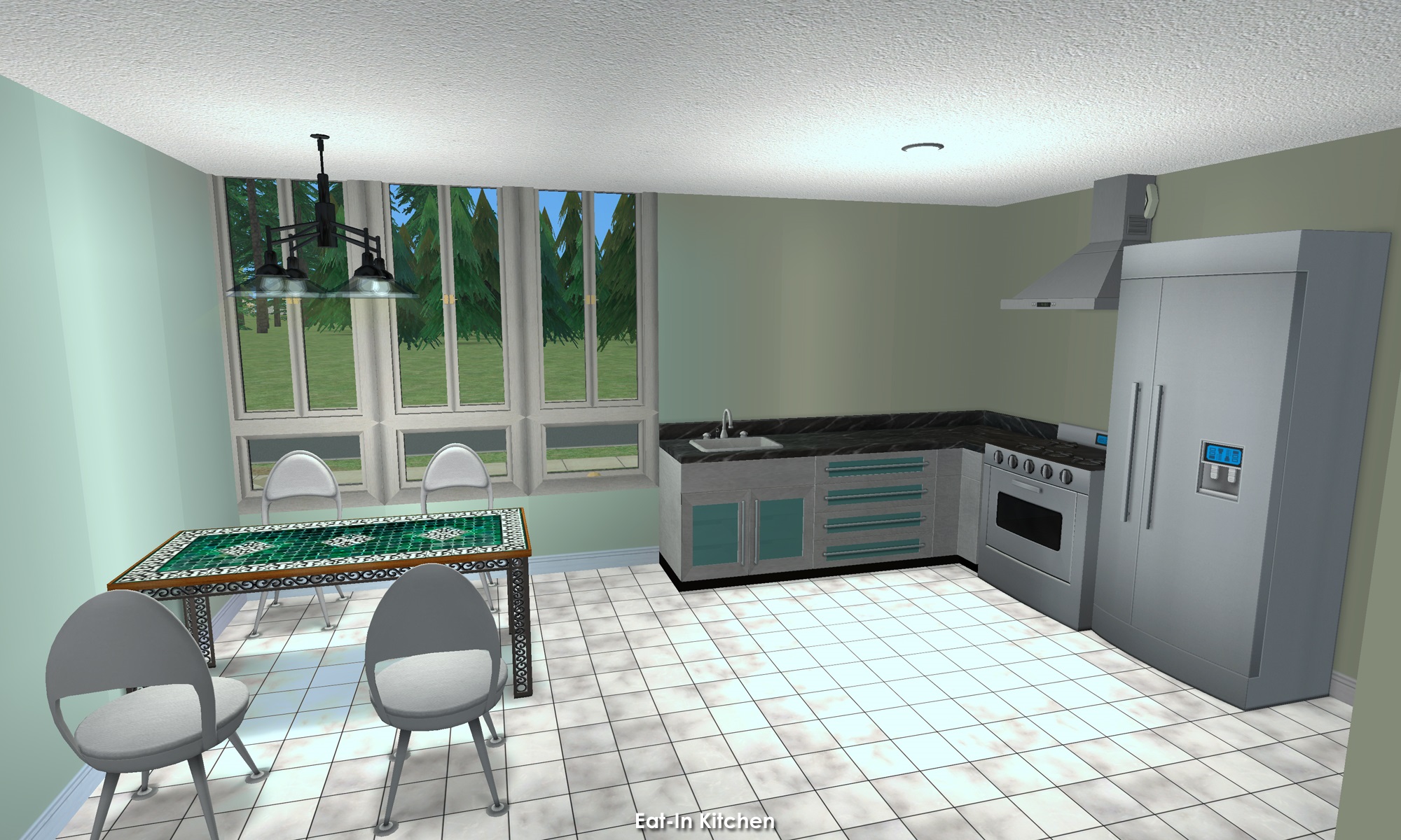 Mod The Sims - Spacious Contemporary: 3B/3B/Garage with a pond - SLOPED lot