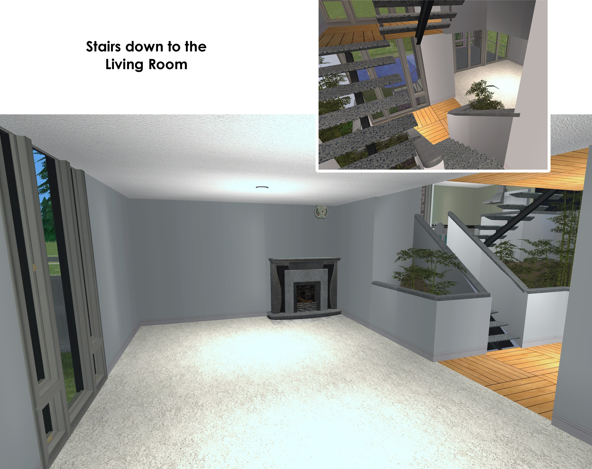 Mod The Sims - Spacious Contemporary: 3B/3B/Garage with a pond - SLOPED lot