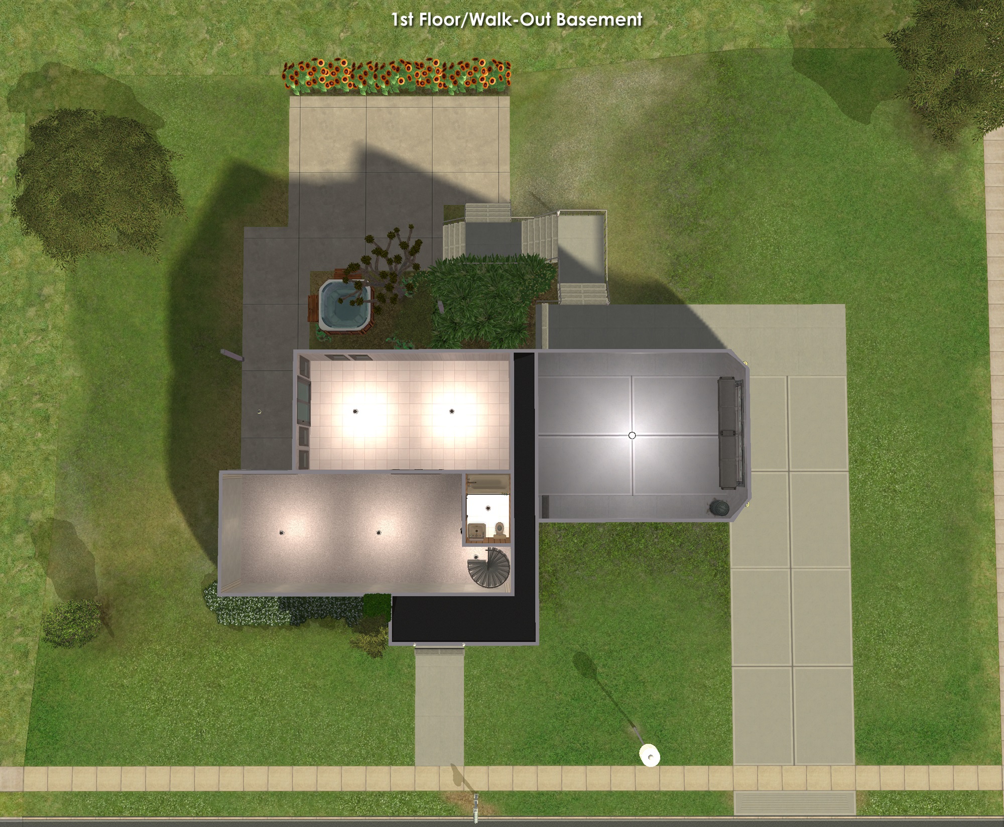 Mod The Sims - 1980's 3 Level Contemporary: 4B/3.5B/Gar on a 2-Step Foundation