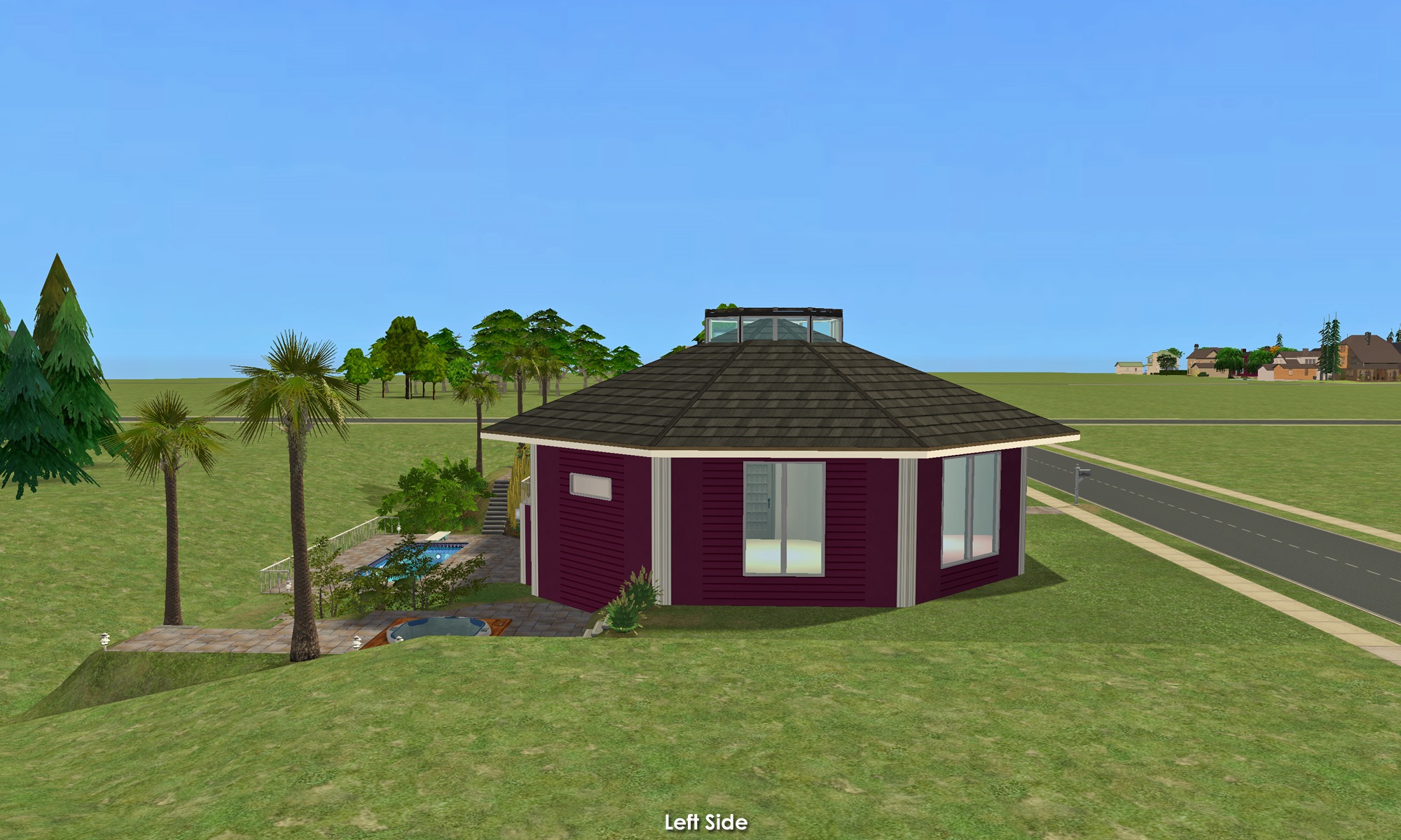 Mod The Sims - Contemporary Double Octagon House: 4B/2.5B/Driveway with ...