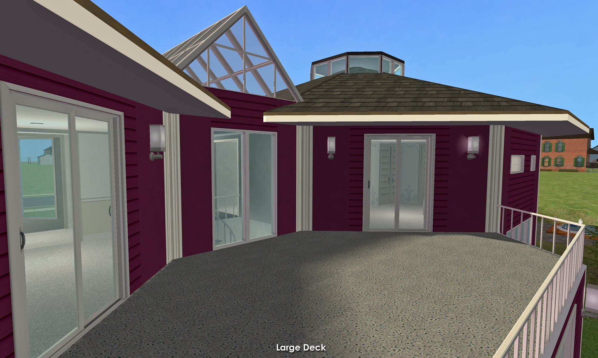 Mod The Sims - Contemporary Double Octagon House: 4B/2.5B/Driveway with ...
