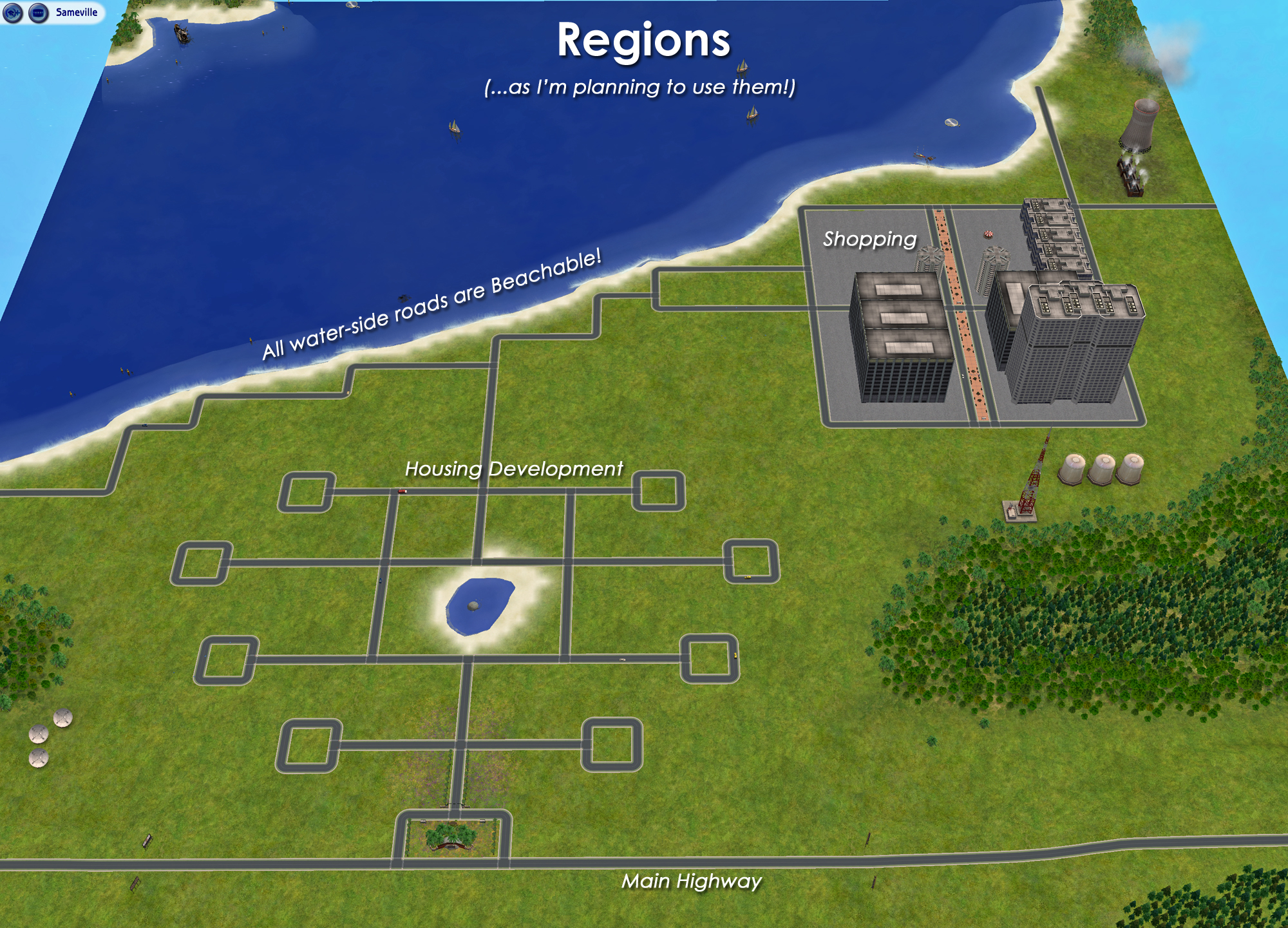 Mod The Sims - Sameville ~ a flat SC4 terrain map for you to cutomize