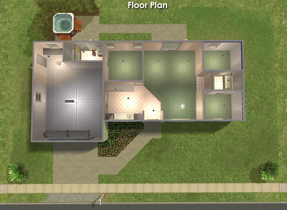 Mod The Sims - Sameville ~ House Model #5: 3B/2B/Garage-or-Carport ...