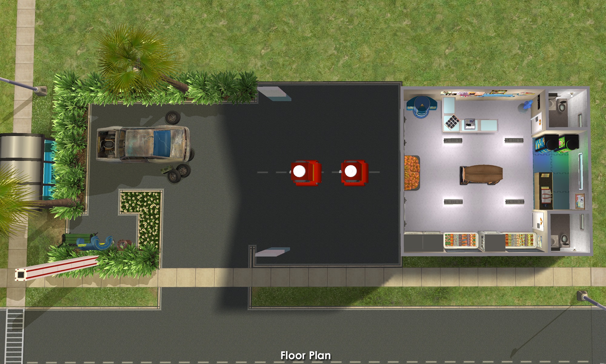 Mod The Sims - Gas-N-Go Kwik Mart ~ a Community Lot - Convenience Store