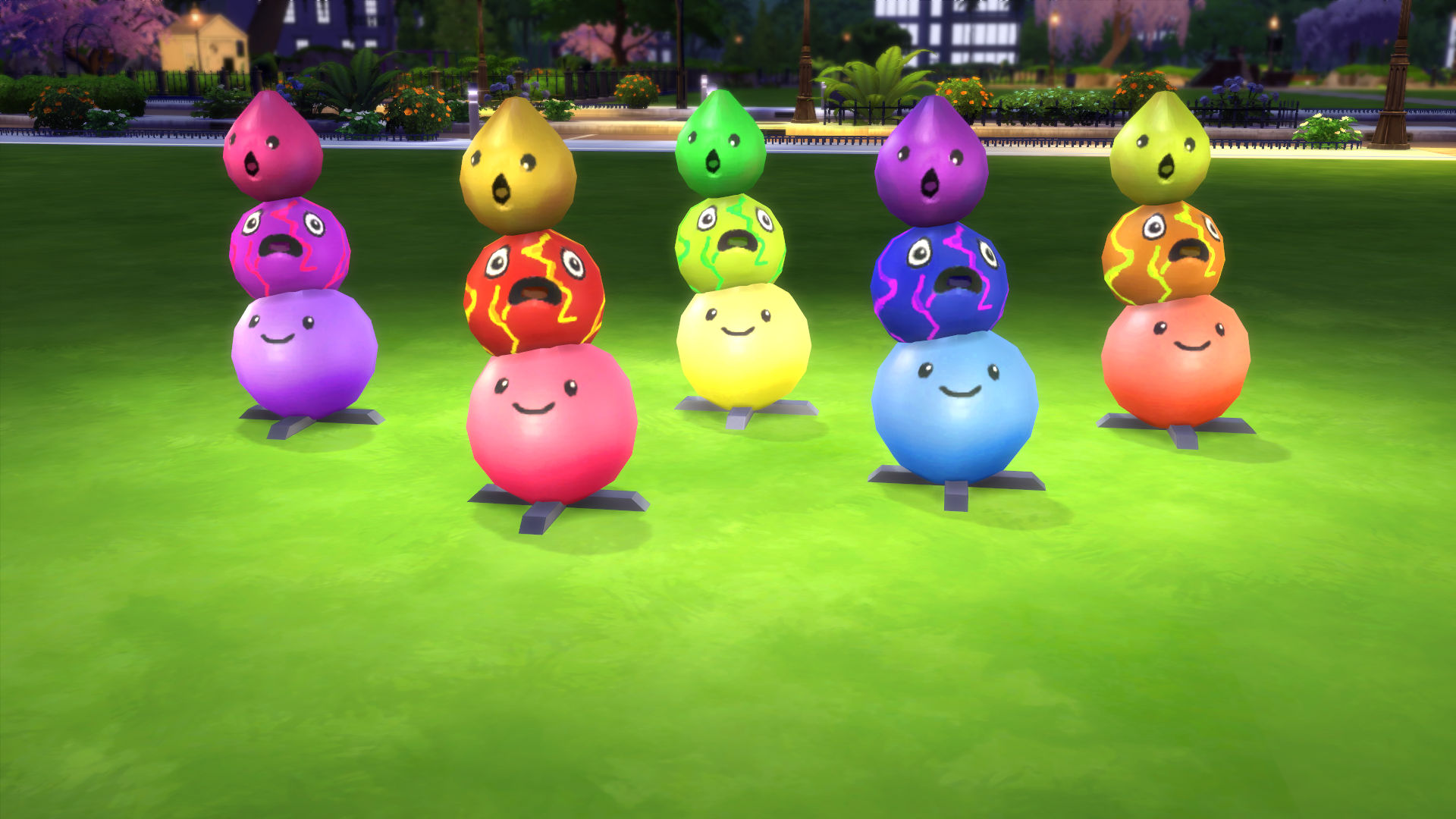 Mod The Sims - Slime Rancher Glowing Floor Sculptures: The Triple Slimer