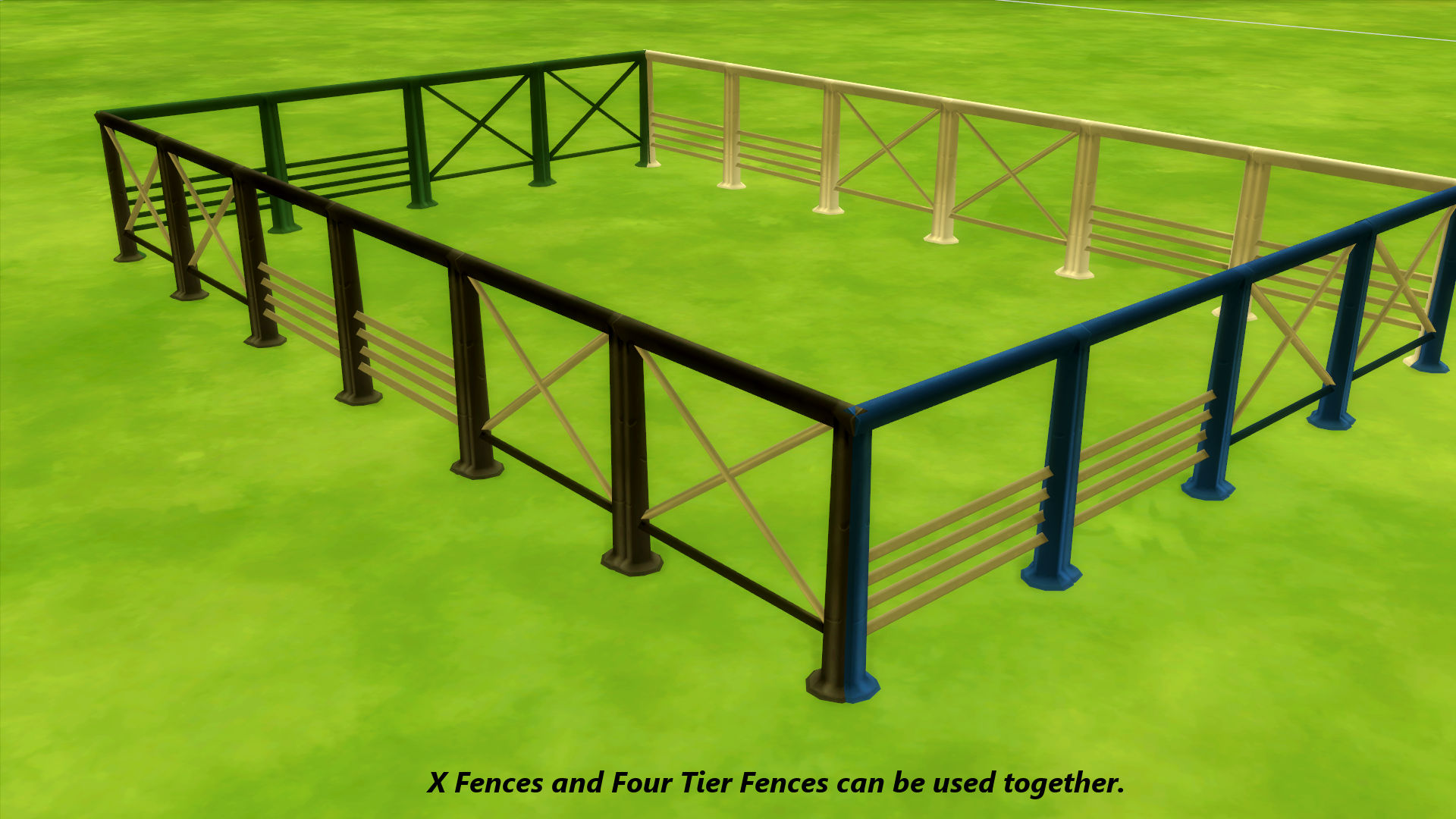 Mod The Sims - Airy Metal Fencing: X Style and FourTier Fencing