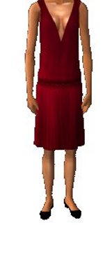 Mod The Sims - Red dress with knitted belt