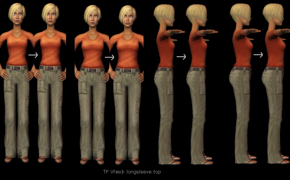 Mod The Sims - DEFAULT teen girl shirt meshes