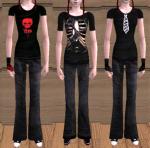 Mod The Sims - 3 teen Punk outfits for female sims