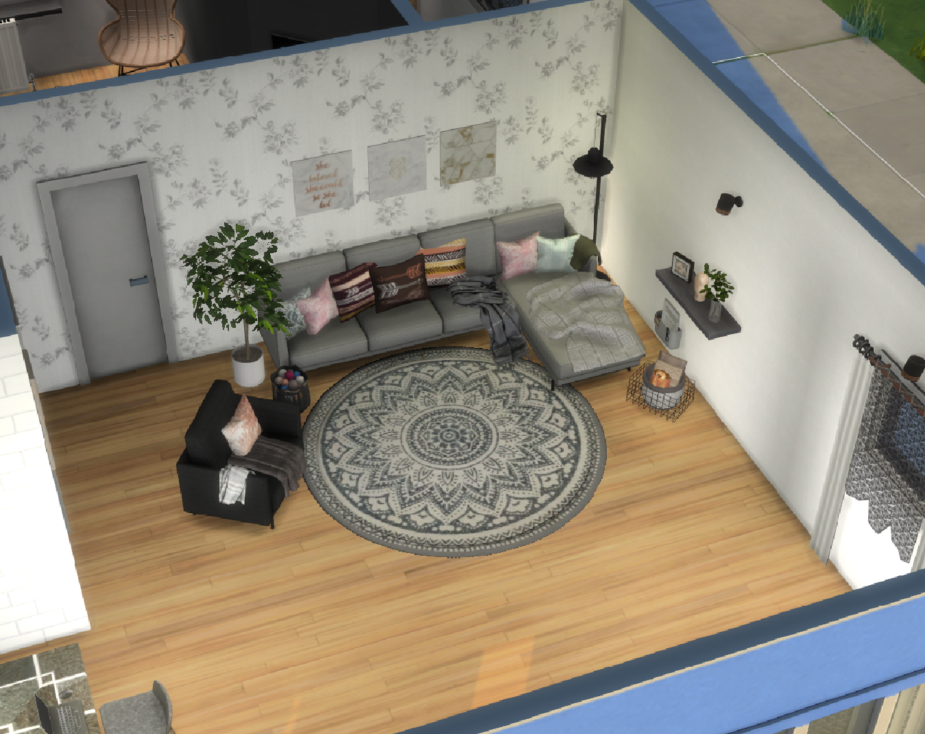 Mod The Sims - Cozy round rug in 33 various texture and colors.