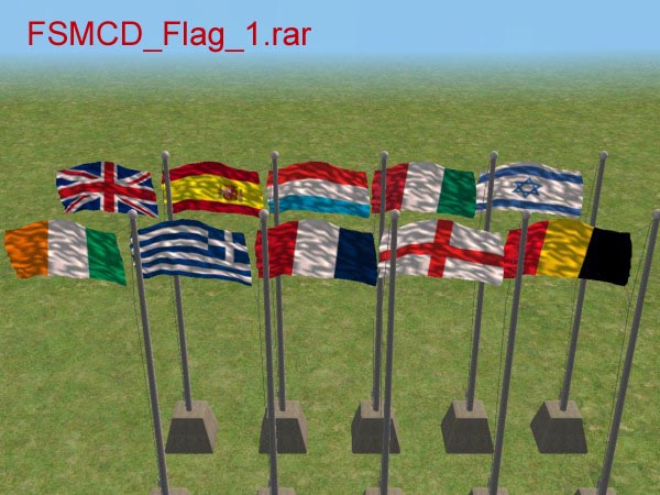 Mod The Sims - FSMCDesigns Flag Pole - Nations Flags
