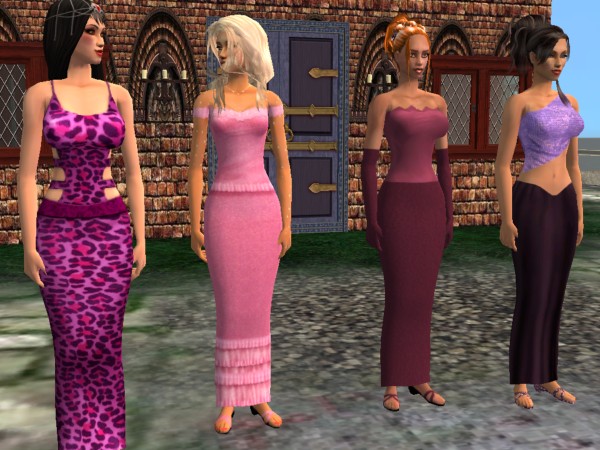 Mod The Sims - 5 Recolors of Warlokk's Body shape-Long Formal Gown