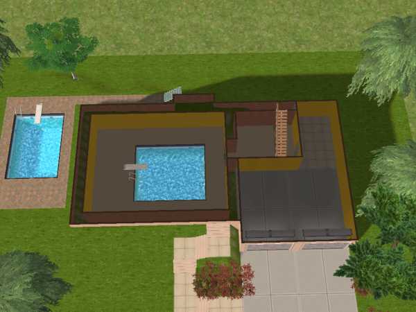 Mod The Sims - Two garages & basement pool