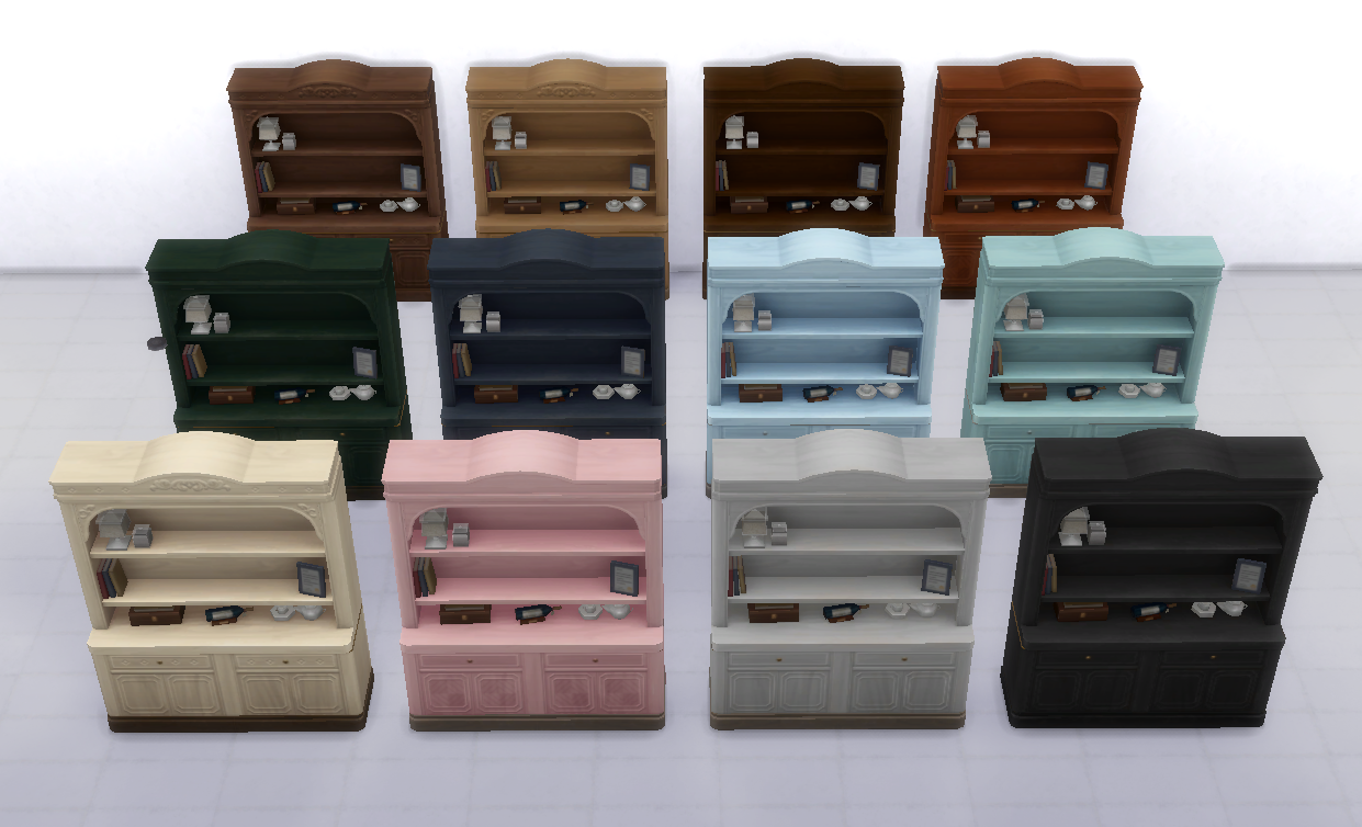 Mod The Sims - Cozy Bistro Shelves for Hobbies and Business