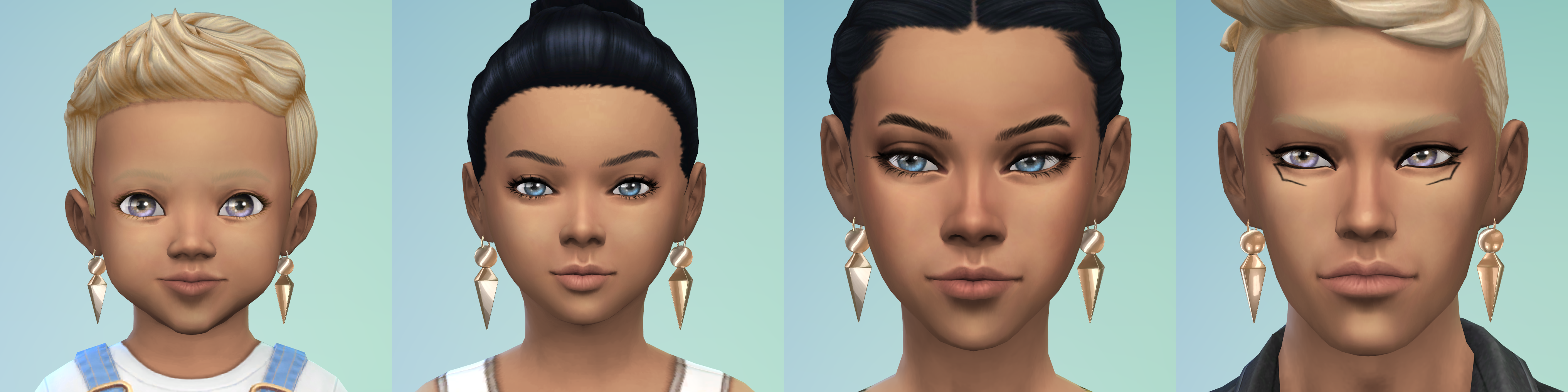 Mod The Sims - Marik Ishtar's Obelisk Earrings from YuGiOh