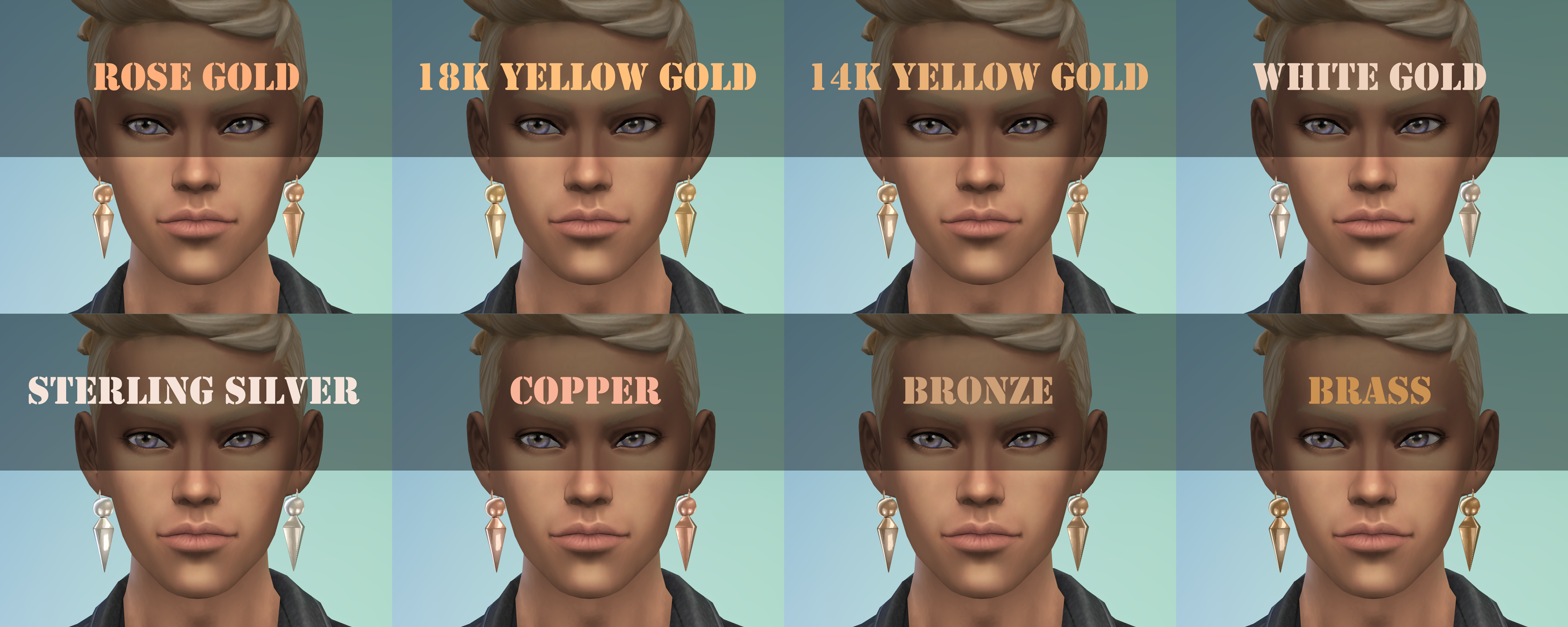 Mod The Sims - Marik Ishtar's Obelisk Earrings from YuGiOh