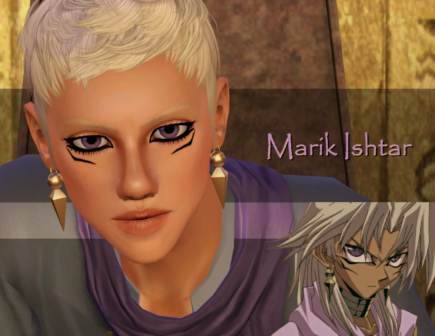 Mod The Sims - Marik Isthar's Obelisk Earrings from YuGiOh