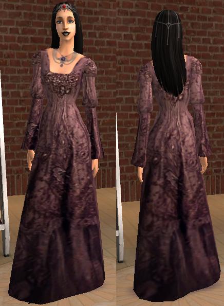 Mod The Sims - Purple Gypsy Dress