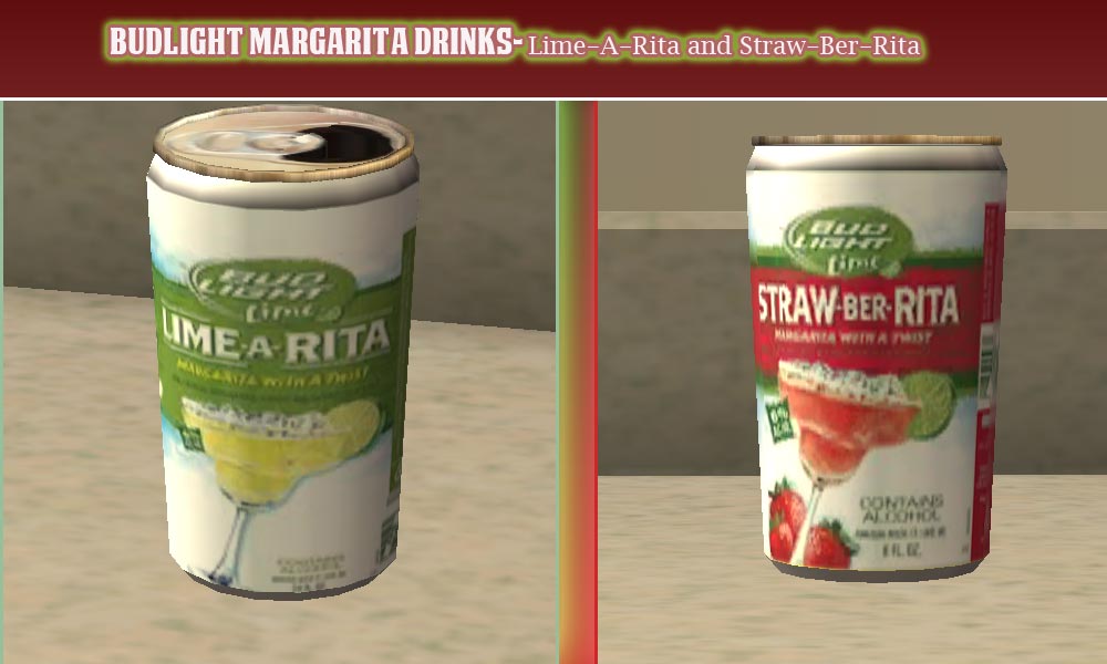 Mod The Sims - BudLight Margarita Beverages: StrawBerRita and LimeARita