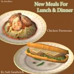 Mod The Sims - New Lunch & Dinner: K2 Sub & Chicken Parmesan