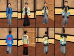 Mod The Sims - 4 recolours of hakama outfits for children