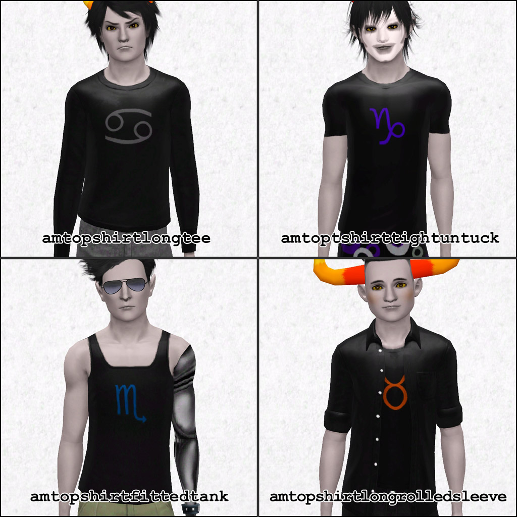 Mod The Sims - Simstuck: Homestuck Shirts for TS3