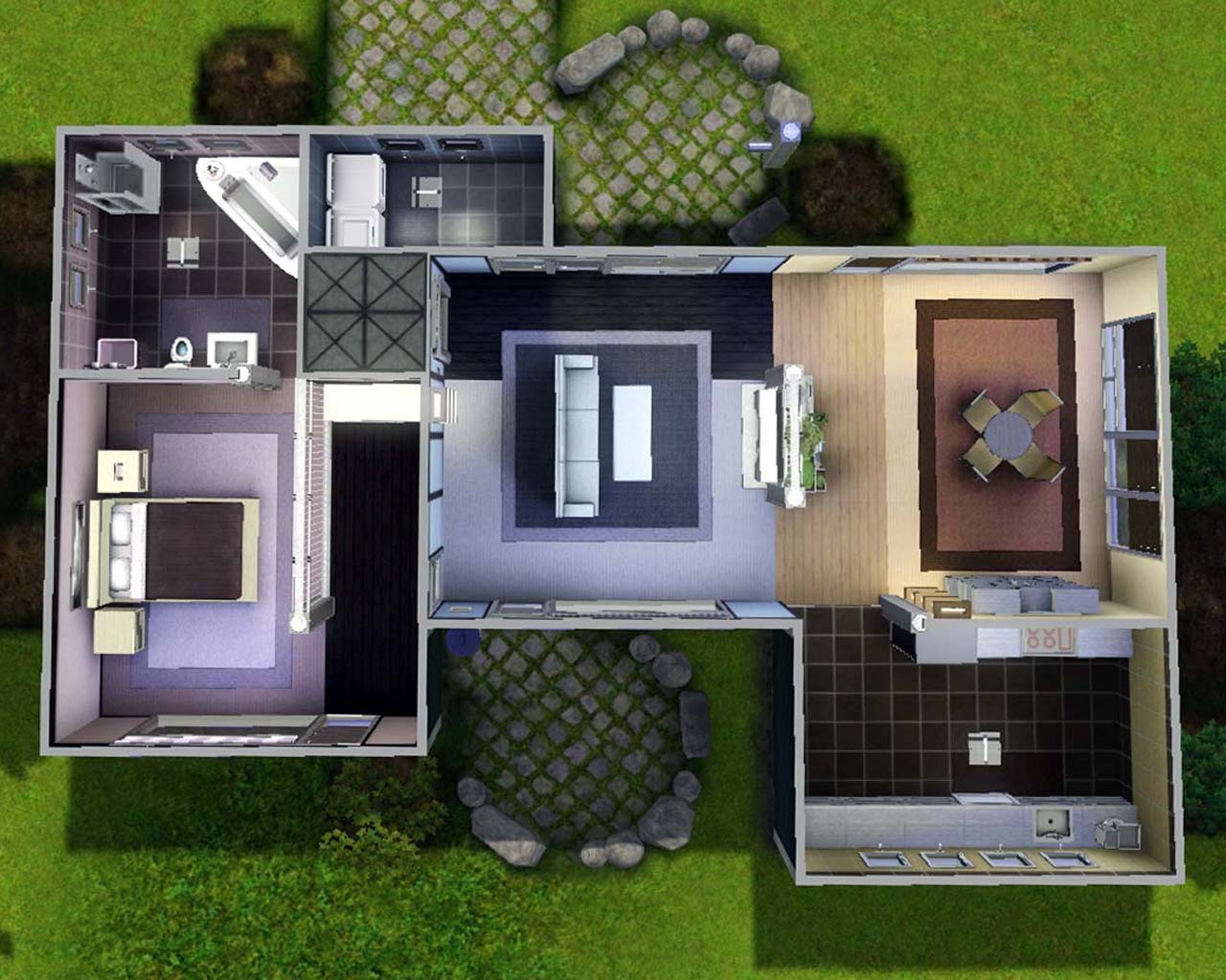 Mod The Sims - Modern Lodge - 3Bed/3Bath