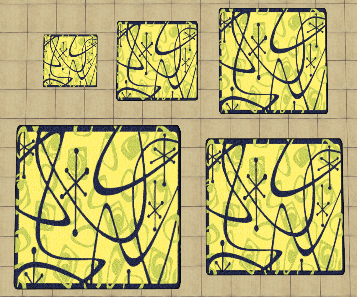 Mod The Sims - Squared Atomic (Pets) rug in 5 sizes