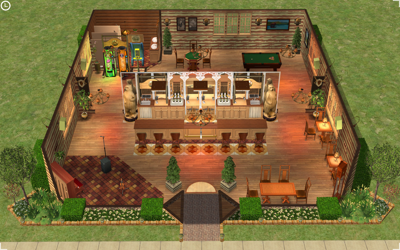 Mod The Sims - Rustic Bar - No CC - Community Lot