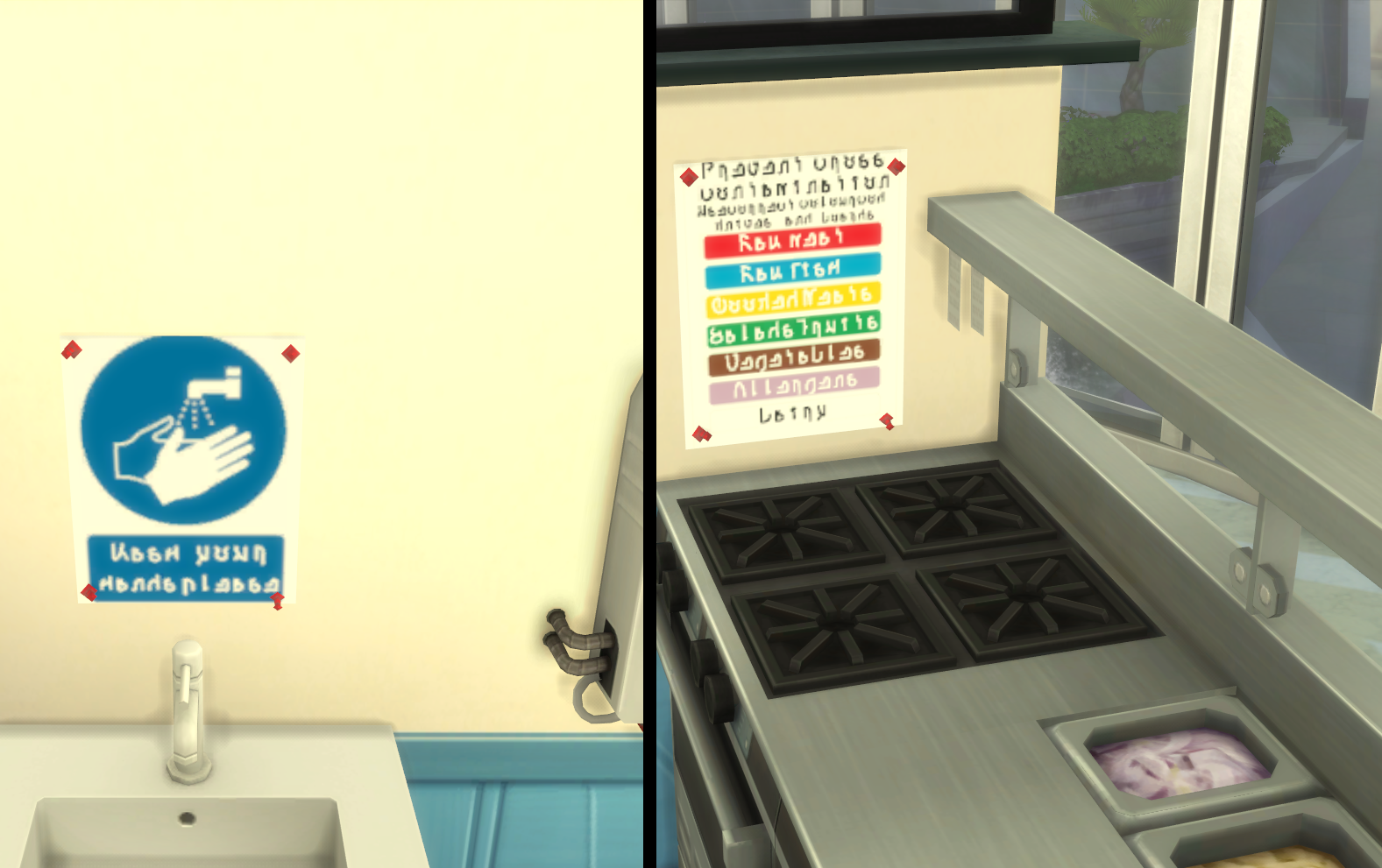Mod The Sims - Kitchen Safety Posters - Wash Your Hands / Prevent Cross ...