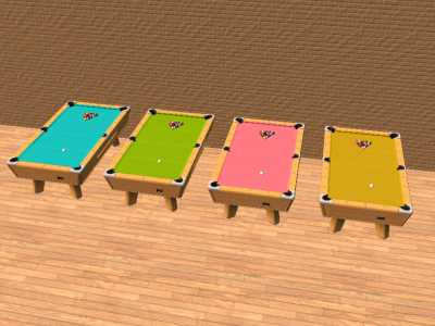 Mod The Sims - 4 Recolours of Maxis' Pool Table