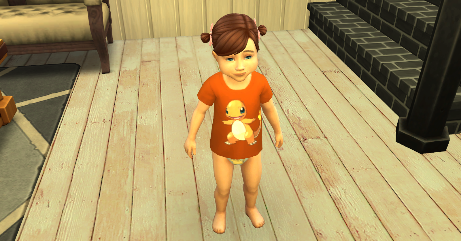 Mod The Sims - [Toddler]Pokemon Starter Shirts + Diaper
