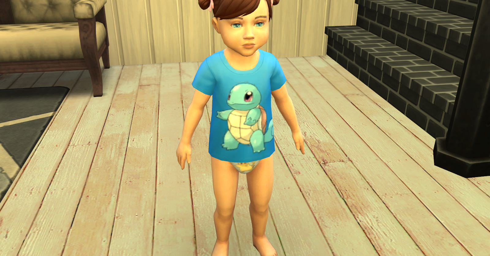 Mod The Sims - [Toddler]Pokemon Starter Shirts + Diaper
