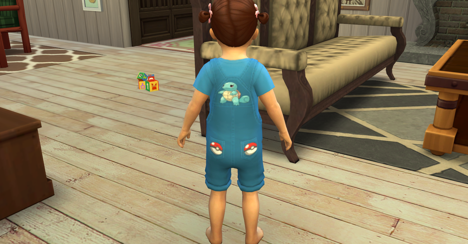 Mod The Sims - [Toddlers] Basic Pokemon Starter Overalls + Diaper