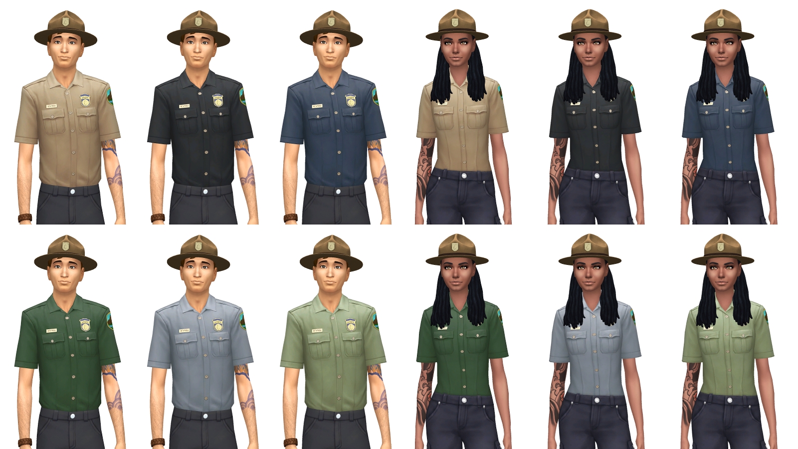 Mod The Sims - Outdoor Retreat Park Ranger Shirts & Hat Unlocked