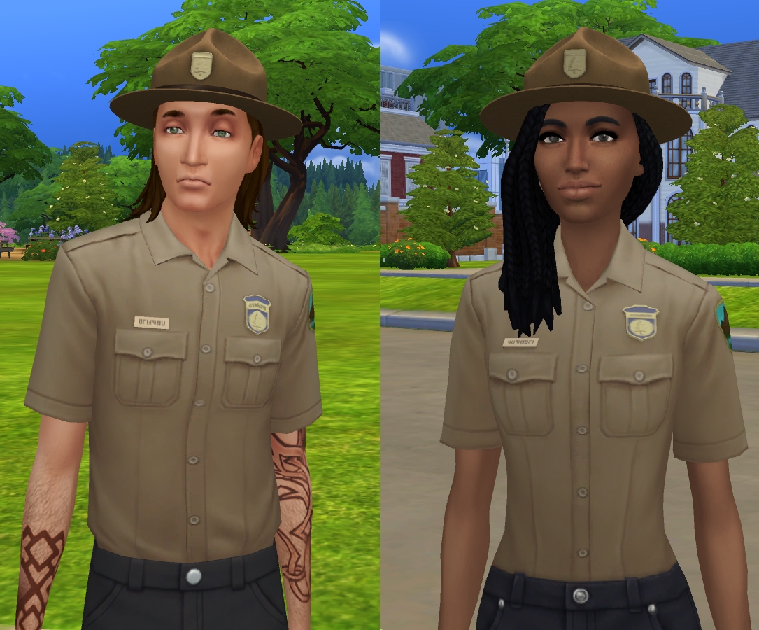 Mod The Sims - Outdoor Retreat Park Ranger Shirts & Hat Unlocked