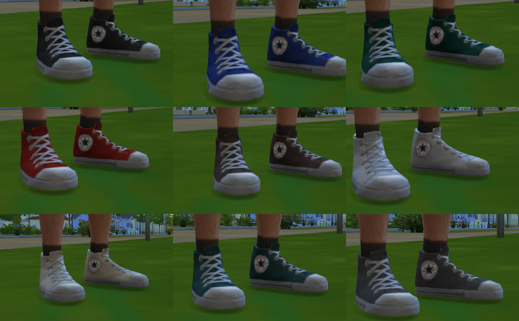 Mod The Sims - Converse shoes! (Maxis' shoes re-textured)