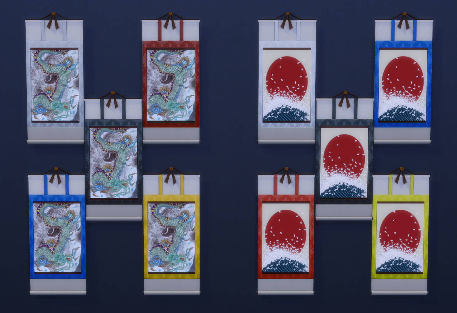 Mod The Sims - Japanese Inspired Scroll Art