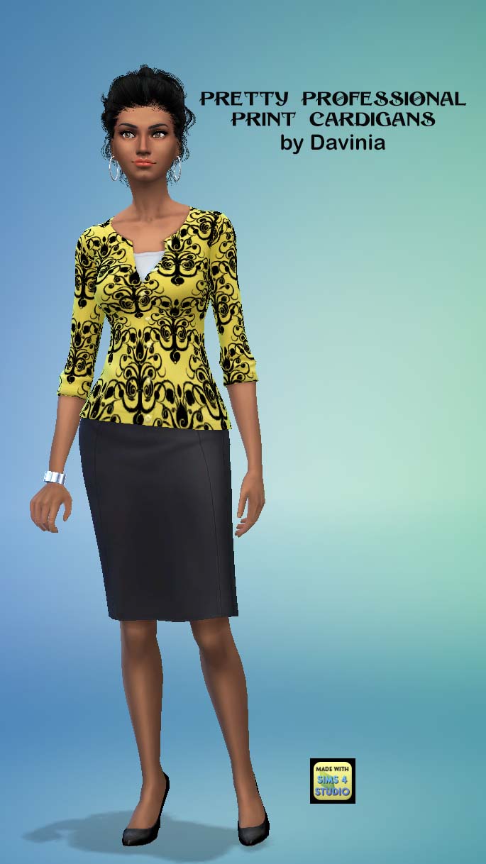 Mod The Sims - 9 Pretty Professional Print Cardigans