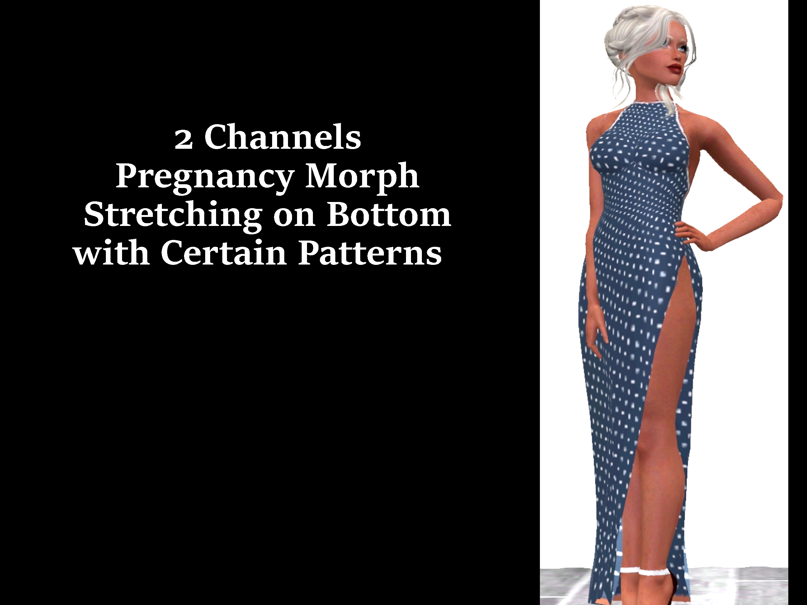 Mod The Sims - Halter Slit Dress YF/AF