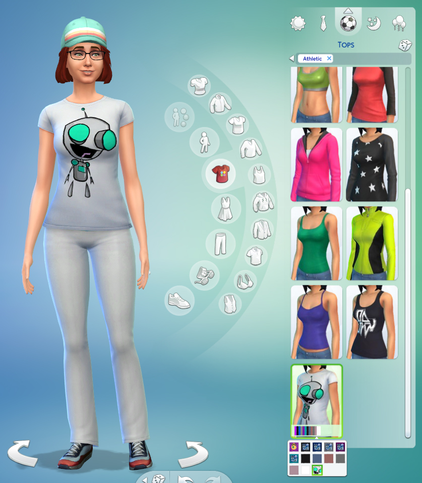 Mod The Sims - Gir - Invader Zim - White T-shirt - Female