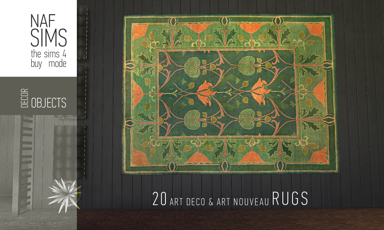 Mod The Sims - Art Deco & Art Nouveau Rug Collection