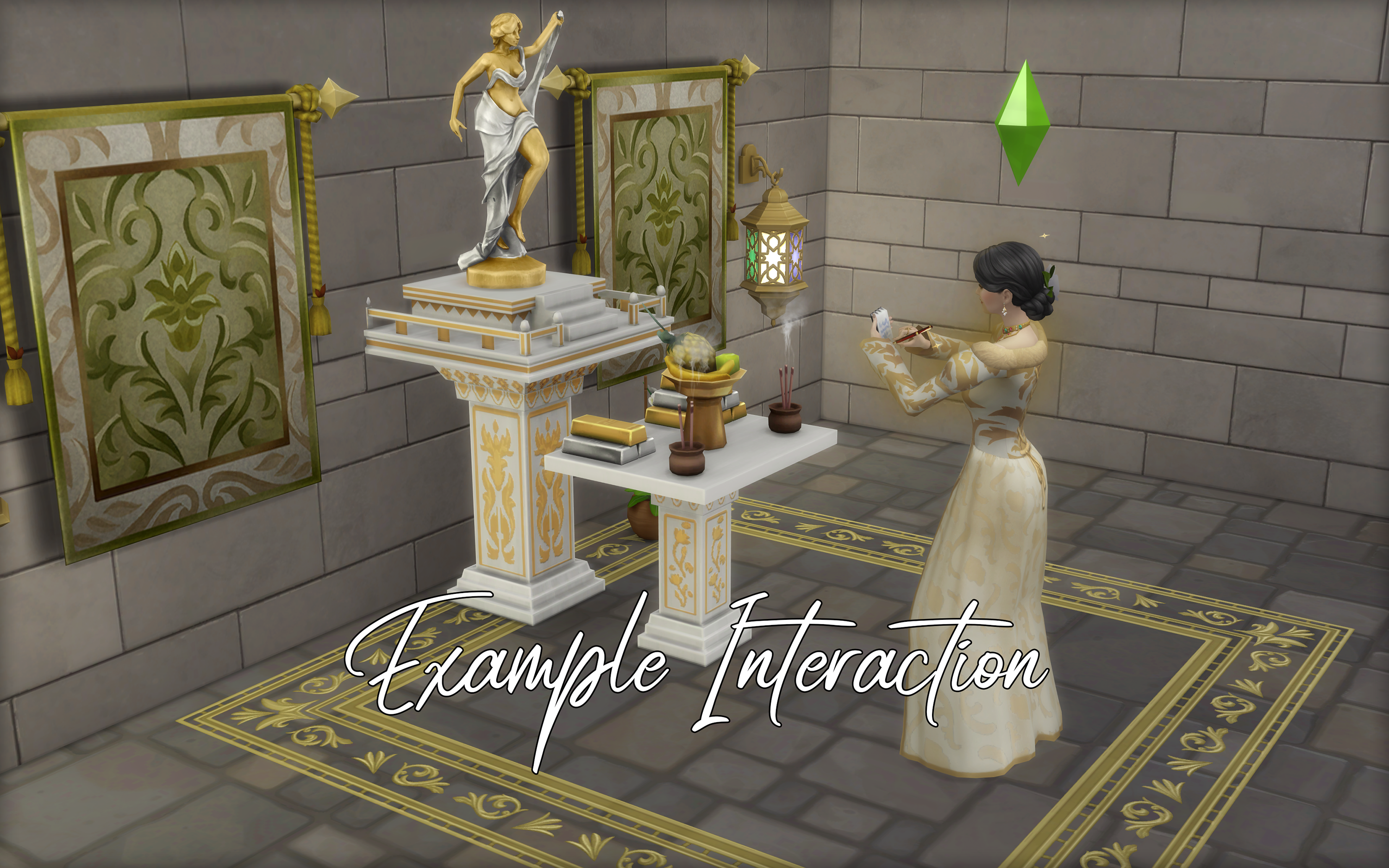 Mod The Sims - Golden Goddess Statue & Altar (Requires For Rent OR Spa Day)