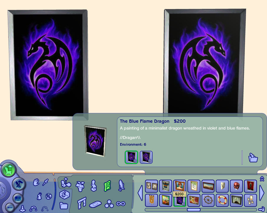 Mod The Sims - Blue Flame Dragon painting